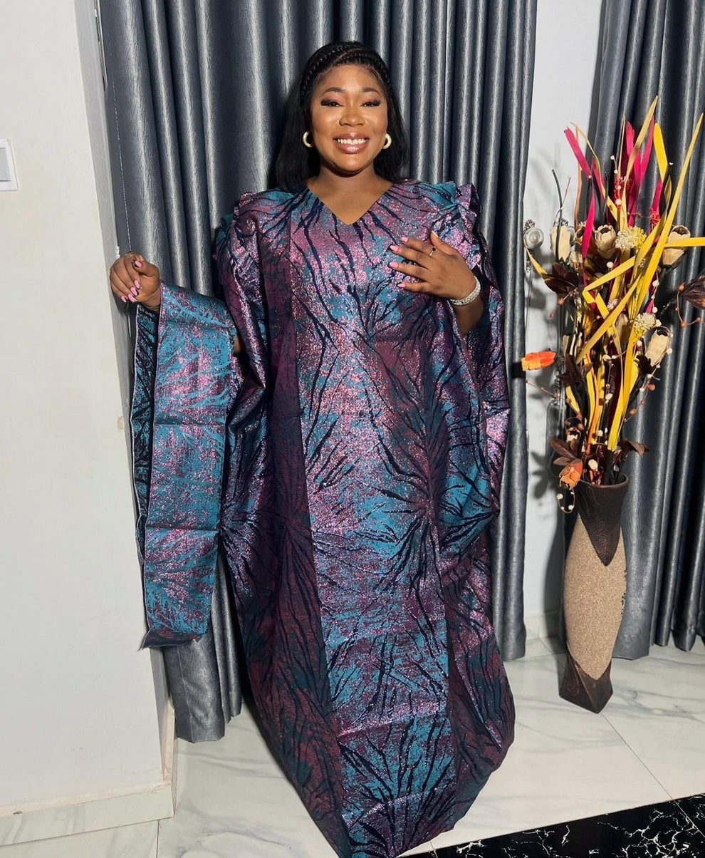 African Brocade Boubou Dress | Party Kaftan Jalabiya – TRIPLE TEE FASHION